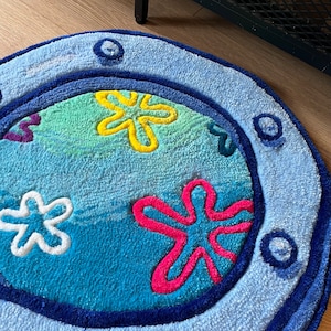 Porthole Rug | Handmade Tufted Rug | Spongebob Rug | Funky Rug | Rug ...