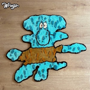 Squashed Squidward | Handmade Tufted Rug | Spongebob Rug | Funky Rug ...