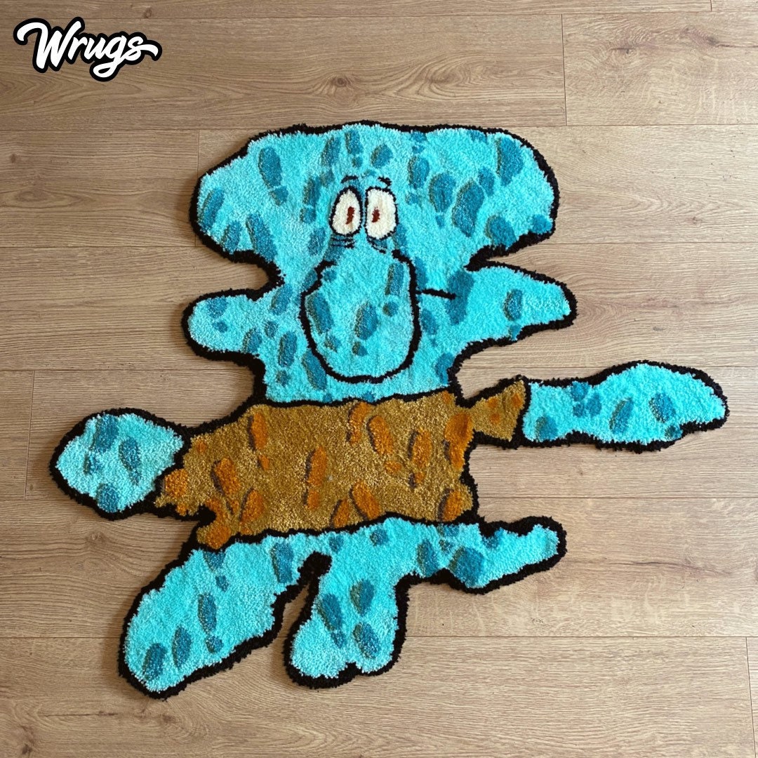 Squashed Squidward Handmade Tufted Rug Spongebob Rug - Etsy