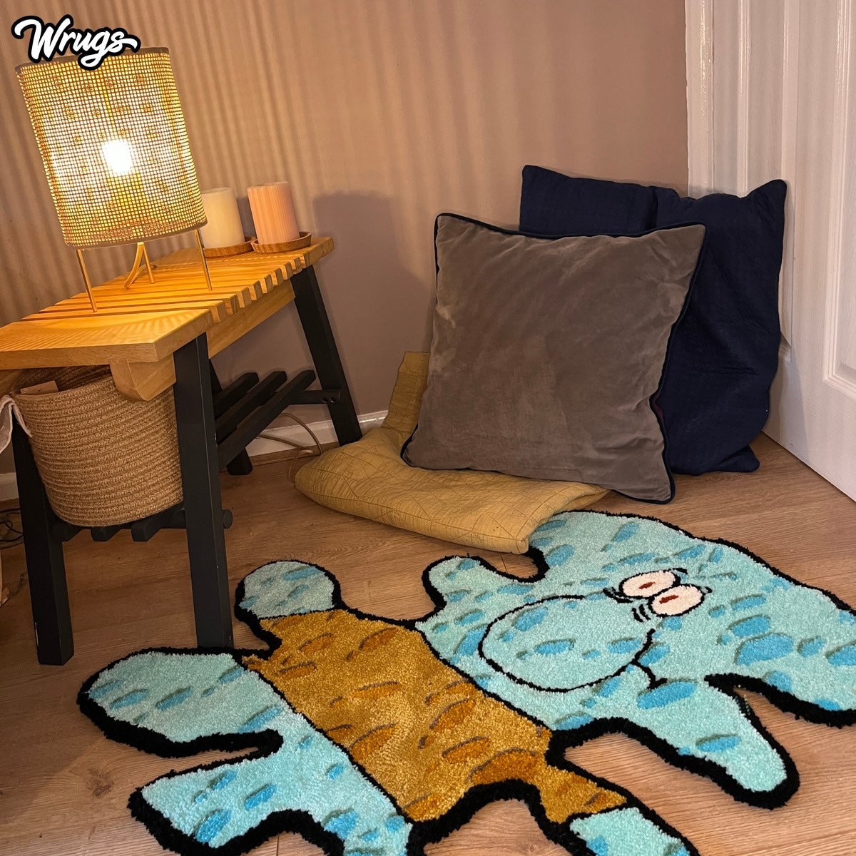 Squashed Squidward Handmade Tufted Rug Spongebob Rug - Etsy