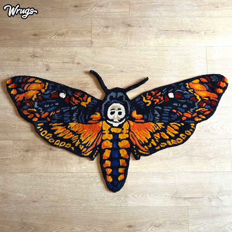 Tufted Moth Rug Custom Butterfly Rug Deaths Head Moth Rug - Etsy