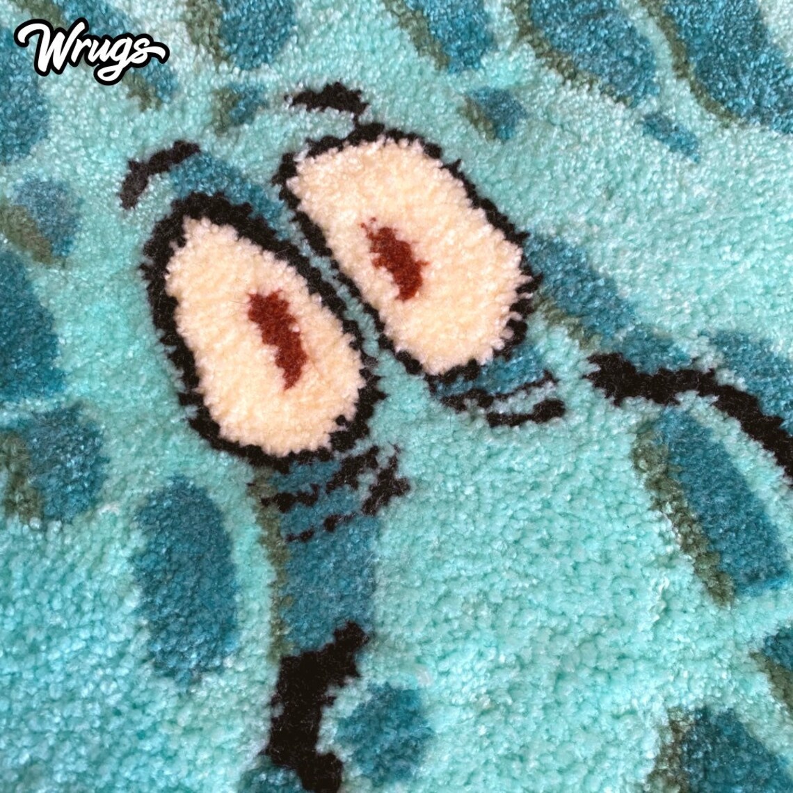 Squashed Squidward Handmade Tufted Rug Spongebob Rug - Etsy