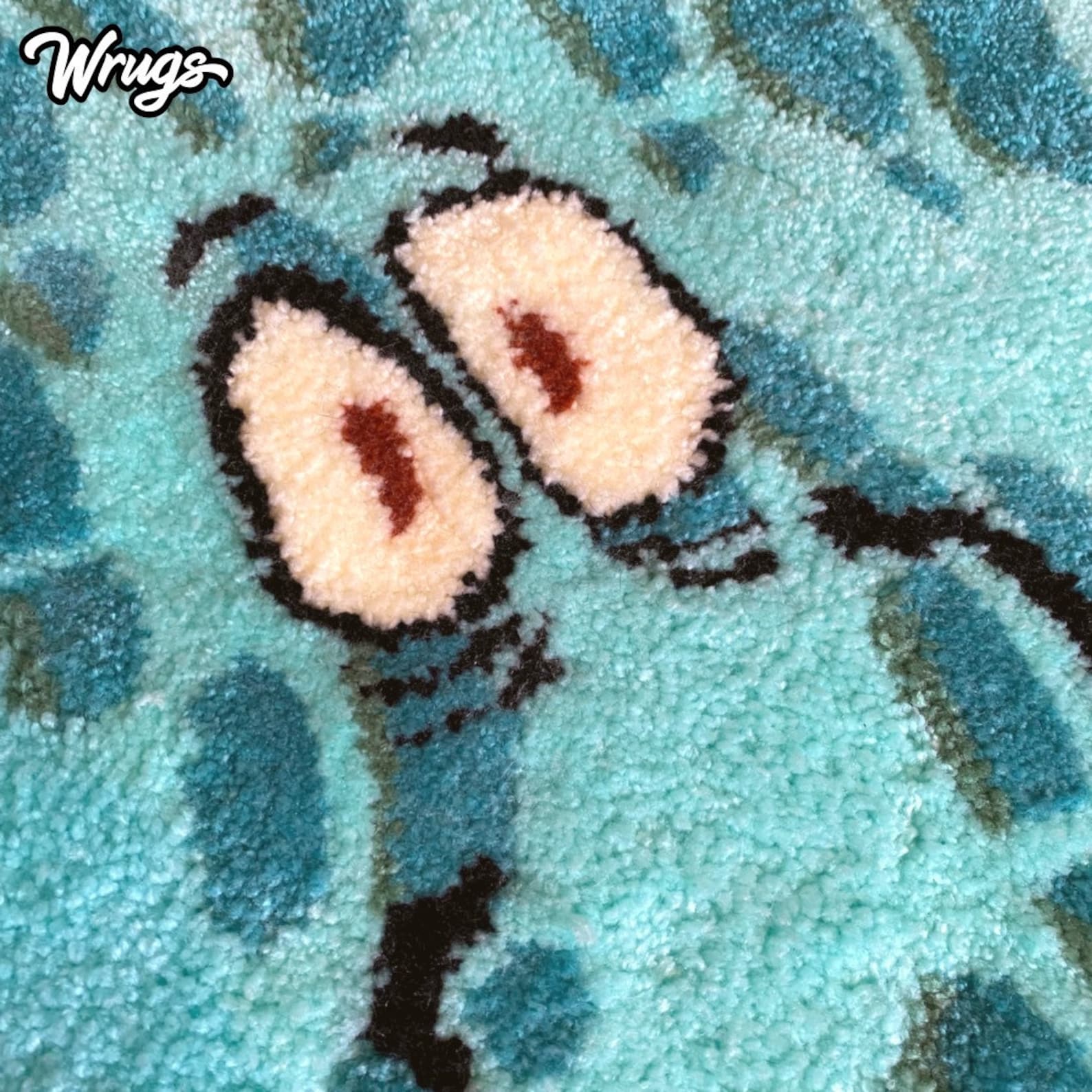 Squashed Squidward Handmade Tufted Rug Spongebob Rug - Etsy
