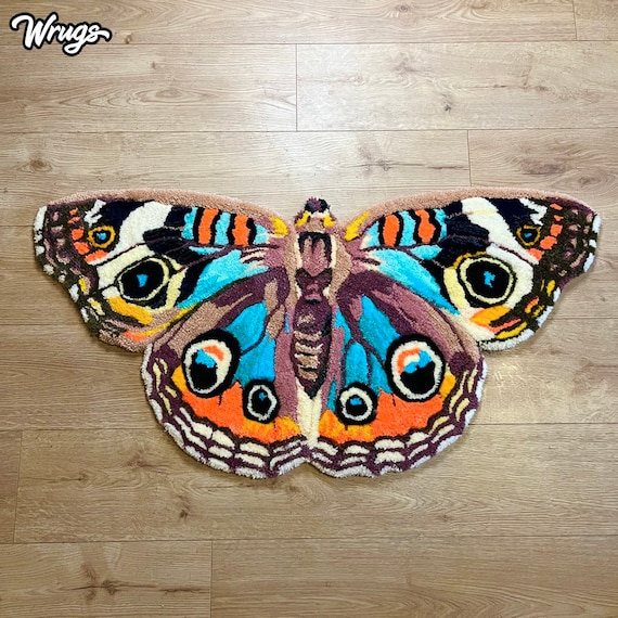 Tufted Butterfly Rug Custom Butterfly Rug Blue Common - Etsy