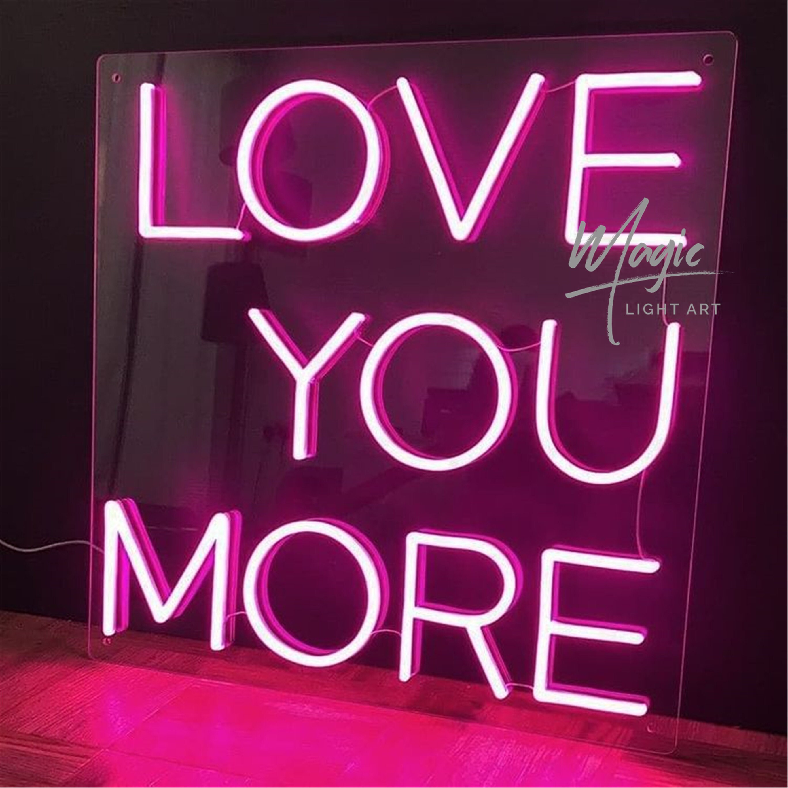 Love You More Neon Signneon sign bedroomneon artneon wall | Etsy