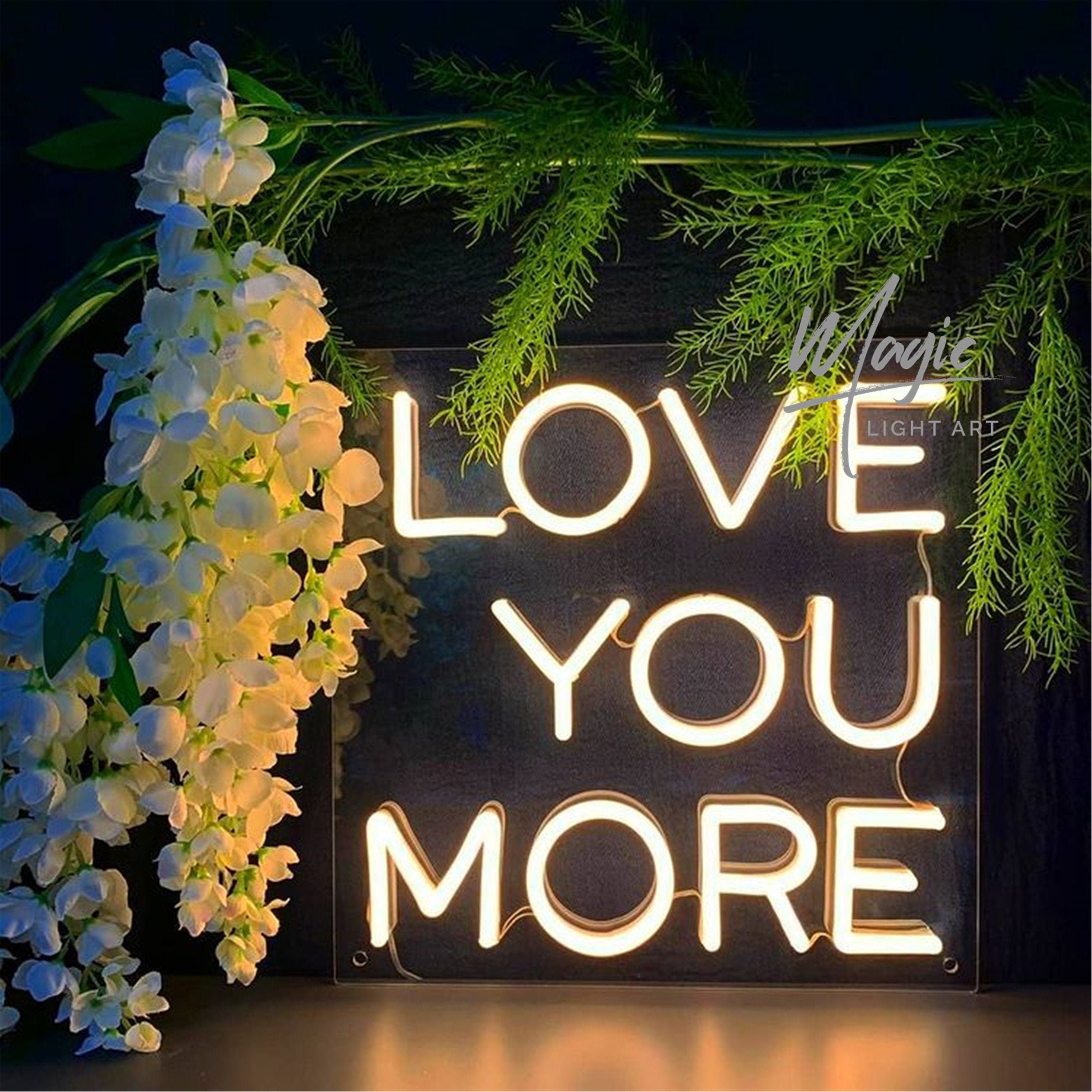 Love You More Neon Signneon sign bedroomneon artneon wall | Etsy