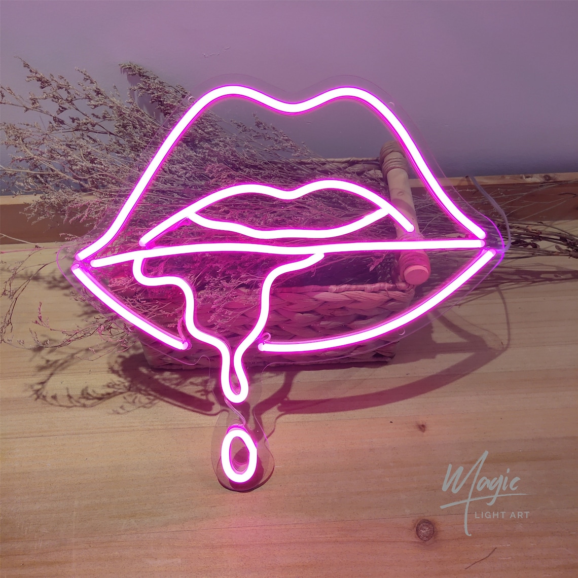 Dripping Lips Neon Sign Flex Led Neon Light Sign Led Text - Etsy