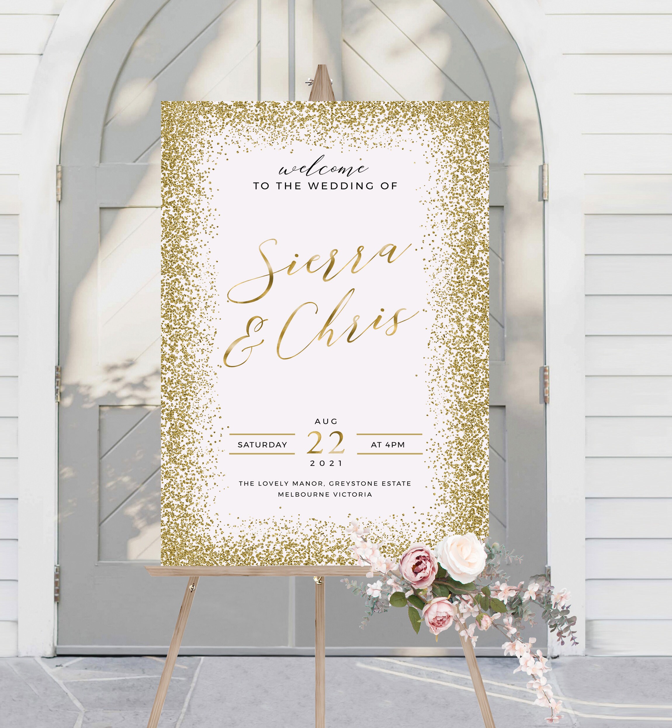 Foil Gold Acrylic Wedding Signs - Etsy