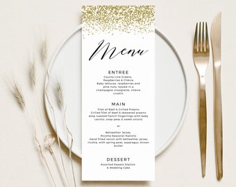 Gold Glitter Menu | Etsy