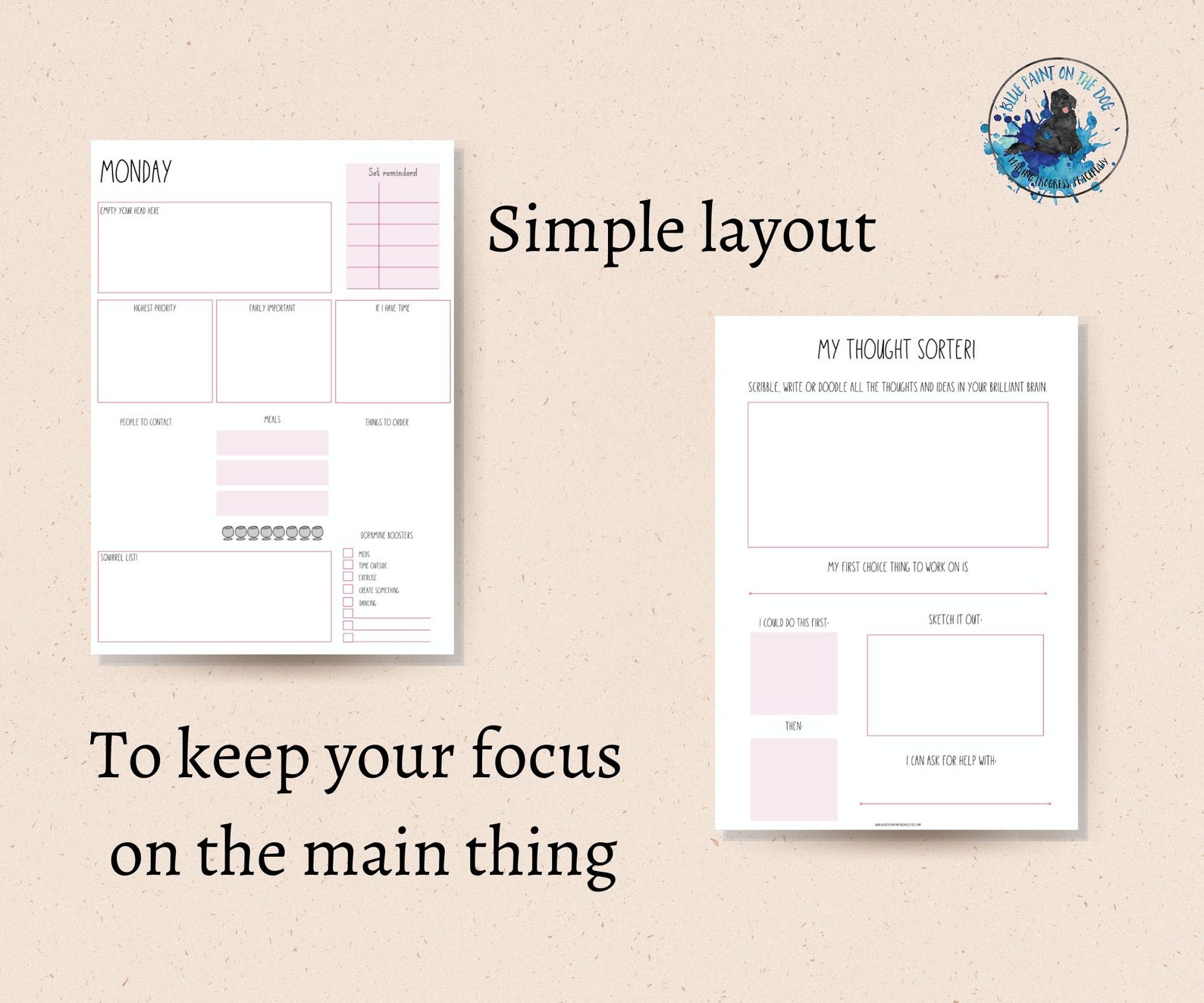 Printable ADHD Daily Planner Page Bundle Digital Download to - Etsy