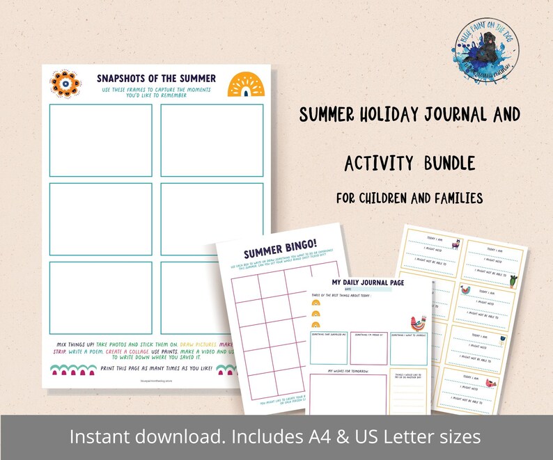 Kids Summer Activities Printables, Kids Summer Holiday Journal, Summer ...