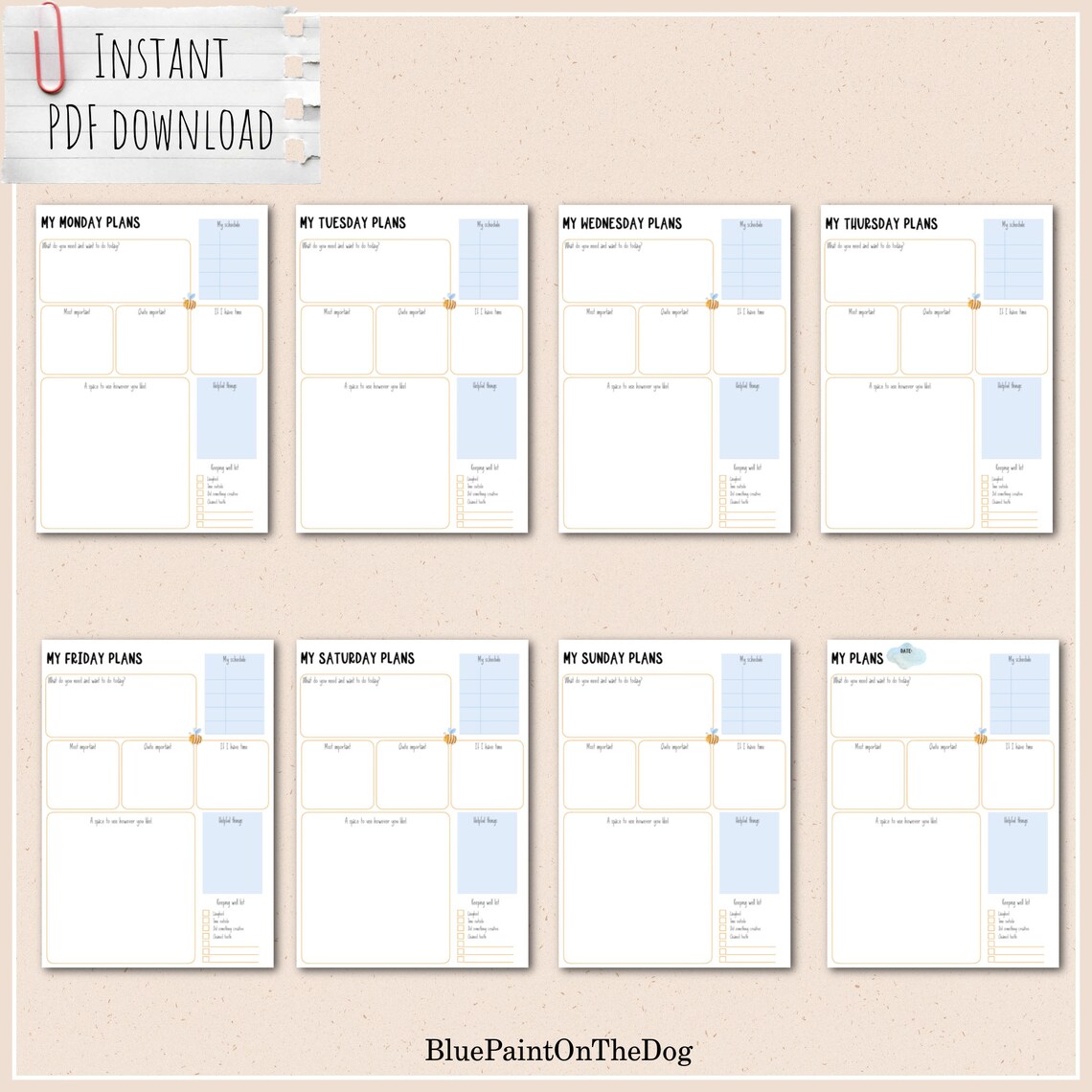 Kids ADHD Planner Printable Daily Pages Bundle A4 US - Etsy UK