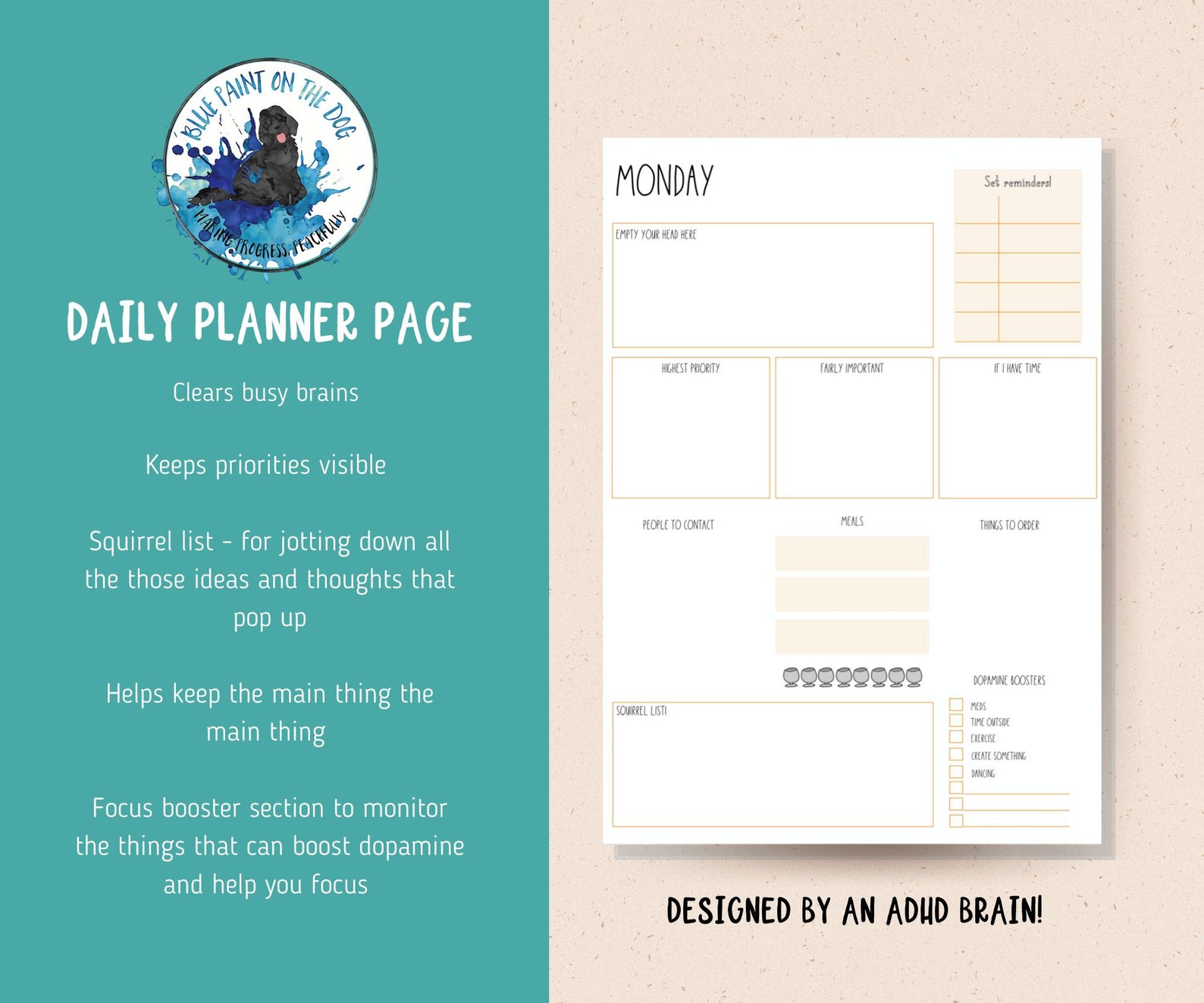 Printable ADHD Daily Planner Page Bundle, Digital Download, to Do List ...