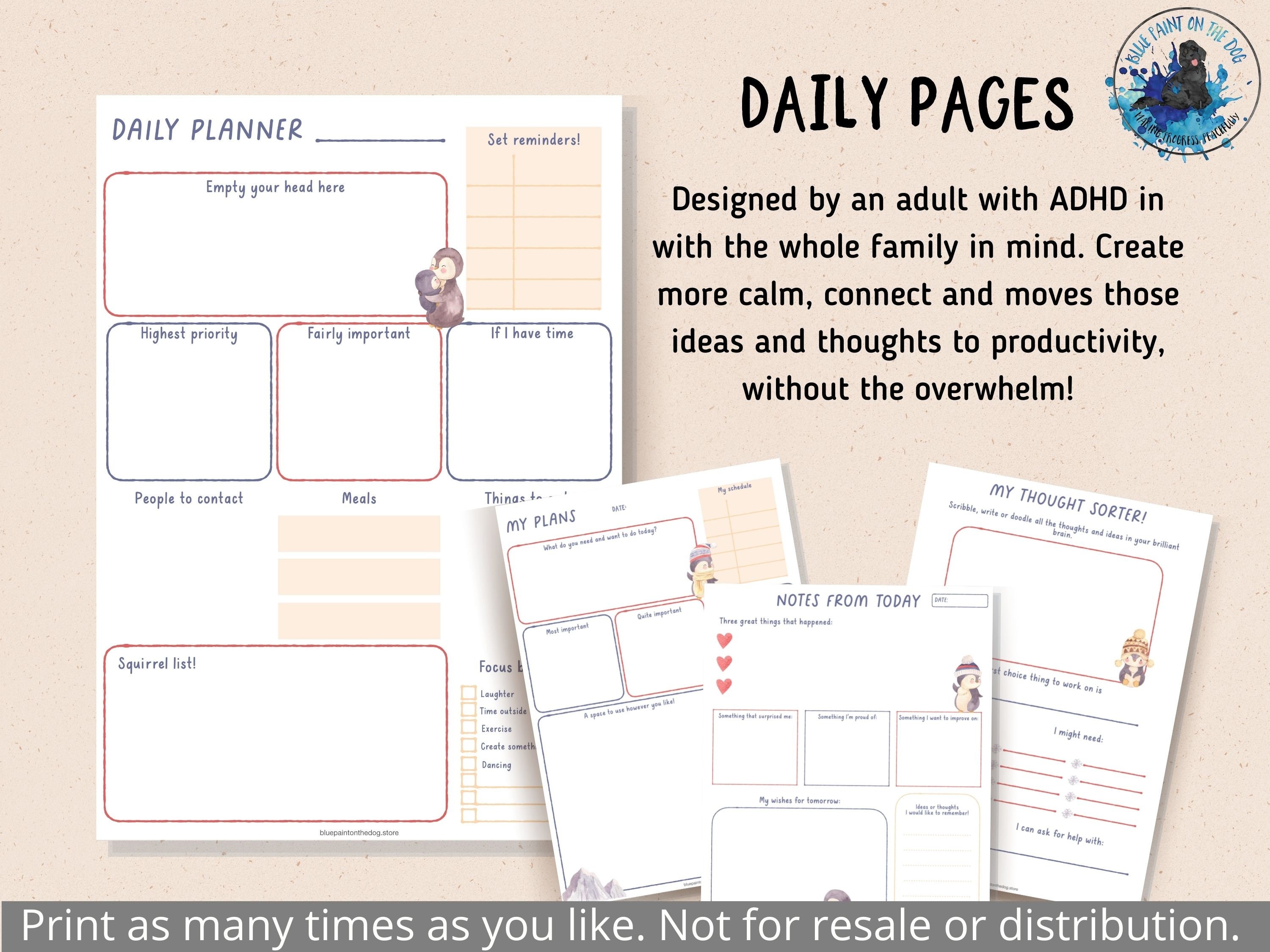 Printable Family Planner Journal Pages Growth Mindset - Etsy