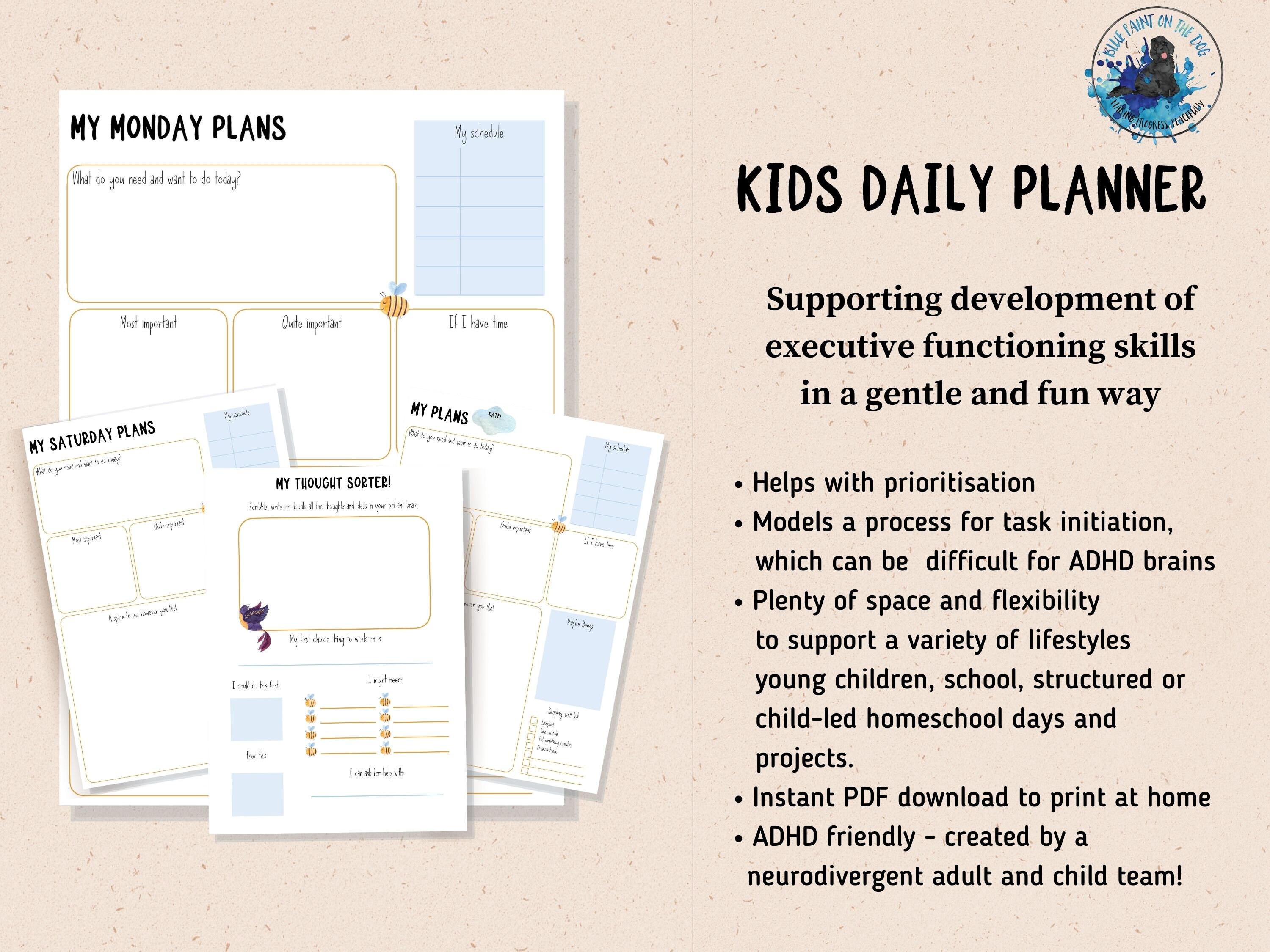 Kids ADHD Planner - Printable Daily Pages Bundle | A4 | US Letter - Etsy UK