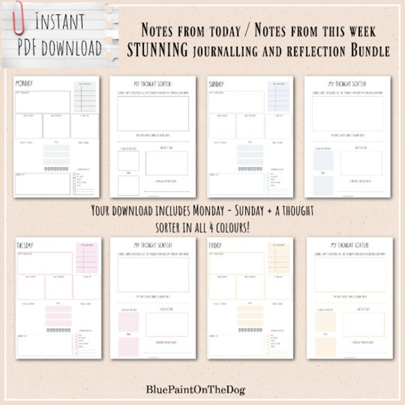 Printable ADHD Daily Planner Page Bundle Digital Download | Etsy