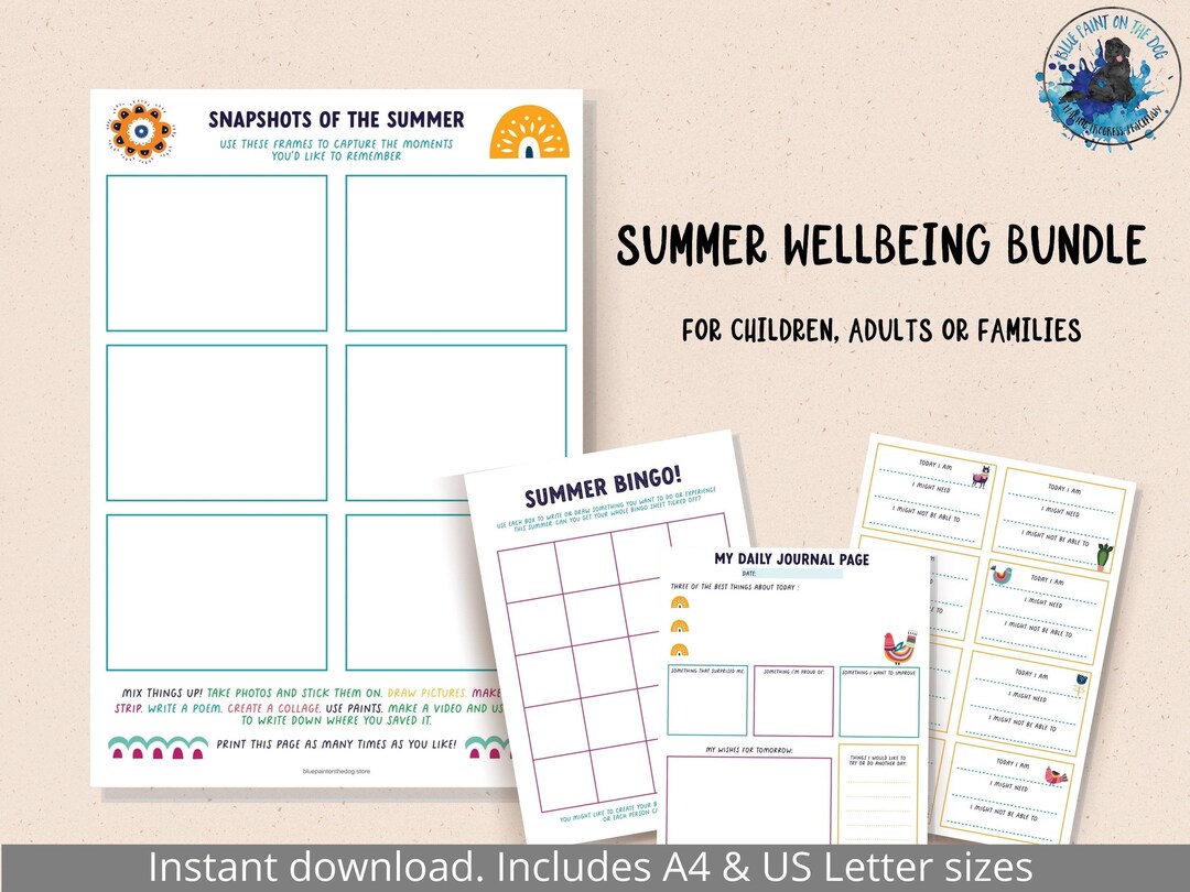 Printable Summer Journalling and Activity Pages | for Kids | for ...
