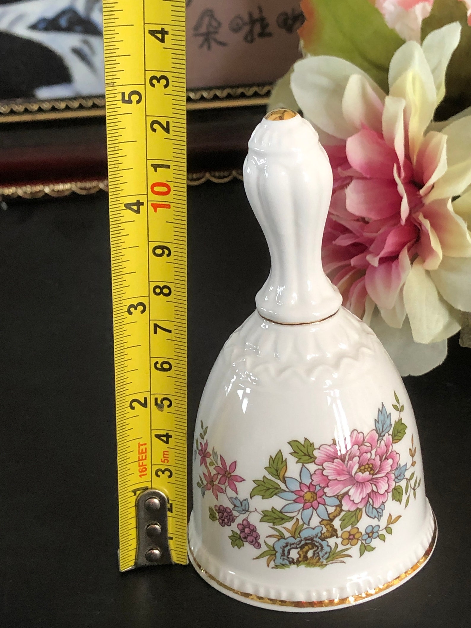Vintage Paragon Fine Bone China Bell, Pink Floral, Made in England - Etsy