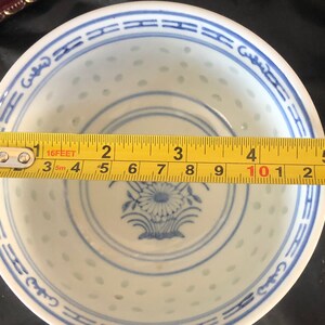 Chinese Vintage Rice Bowls With Flowers Design, Set of 4, Rice Grain ...