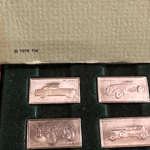 Franklin Mint Centennial Car Mini Ingot Collection, 100 925 Silver Car ...