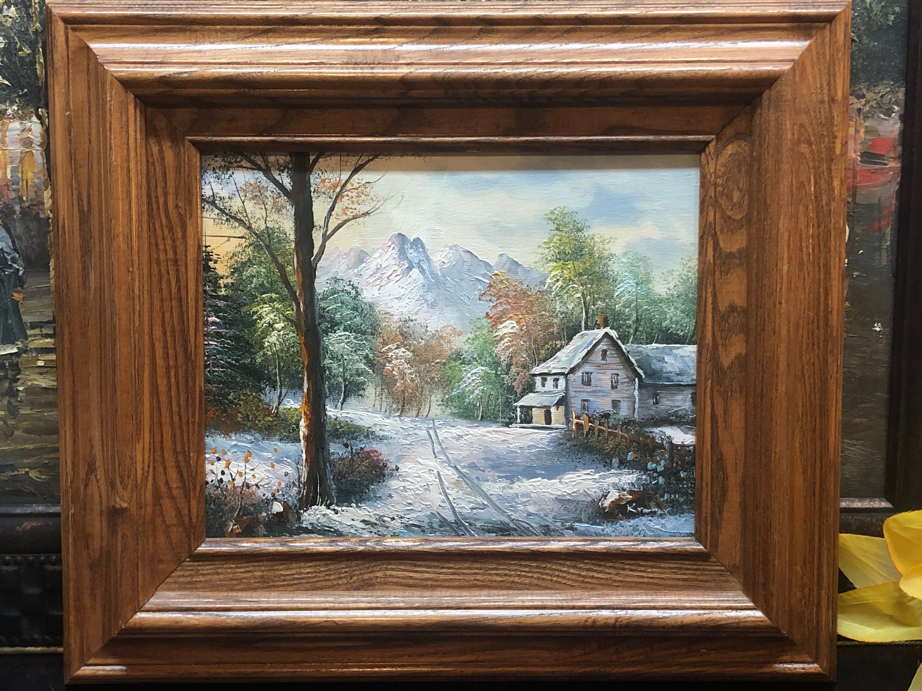 Vintage Framed Oil Painting, Hand Painting, Artist Signed, Wooden ...