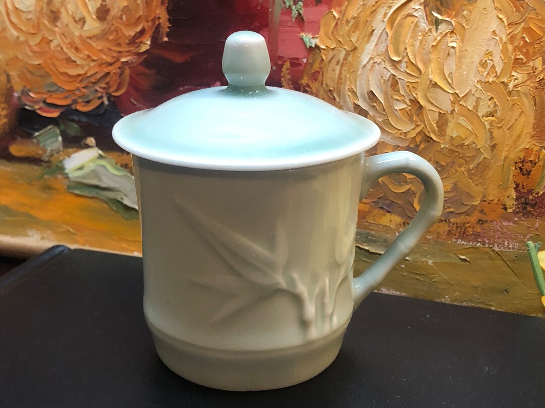 Chinese Vintage Celadon Mug, Green Porcelain Coffee Mug - Etsy