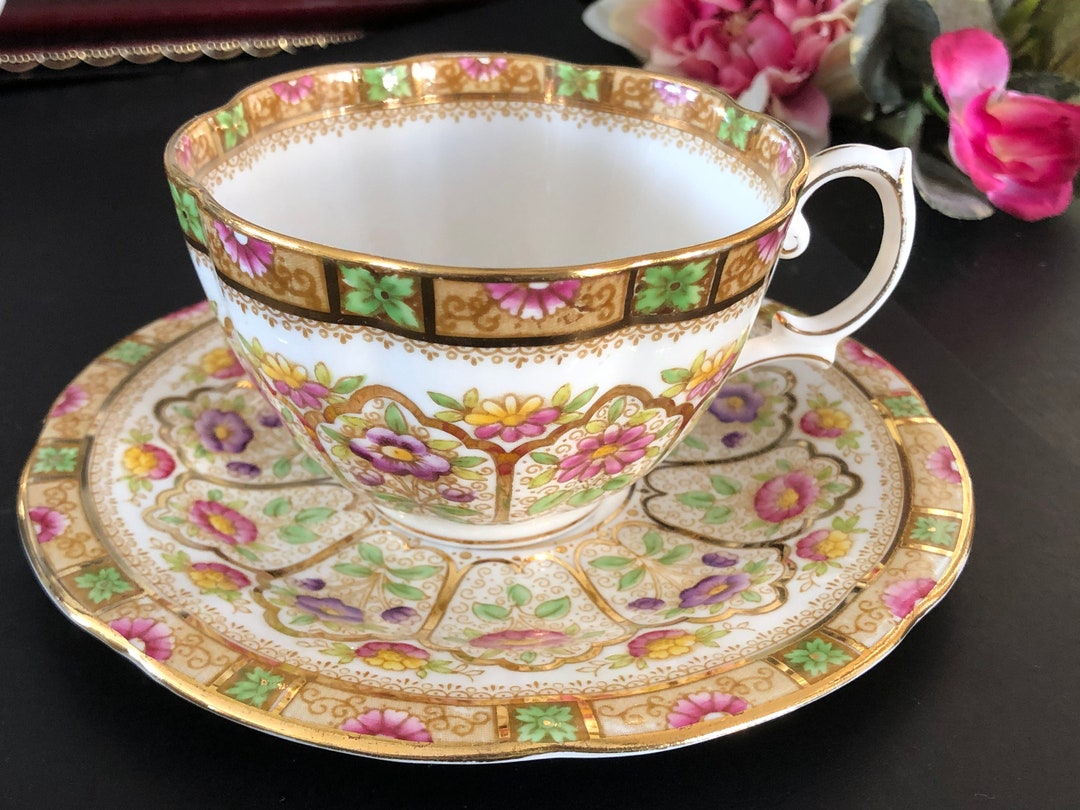 Vintage Royal Albert Tea Set, Crown China, Court Pattern, Hand Painted ...