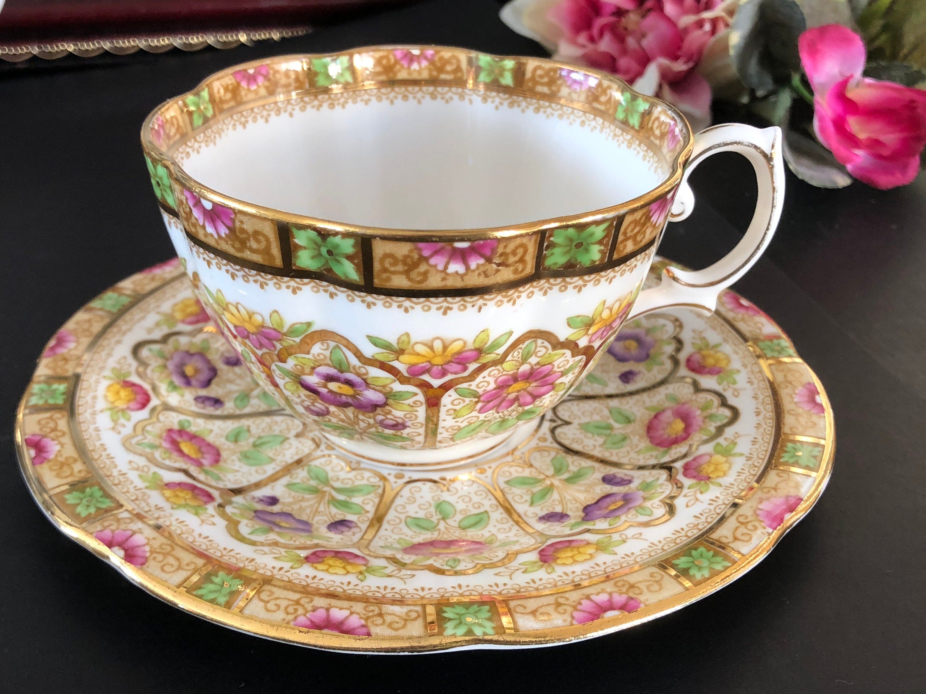 Vintage Royal Albert Tea Set Crown China Court Pattern Hand - Etsy