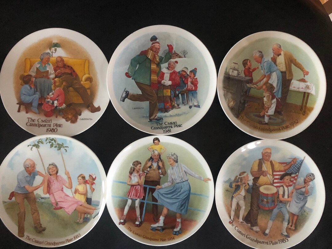 Vintage Limited Ed. Plates, Set of 6, Grandparents, Knowles Collectible ...