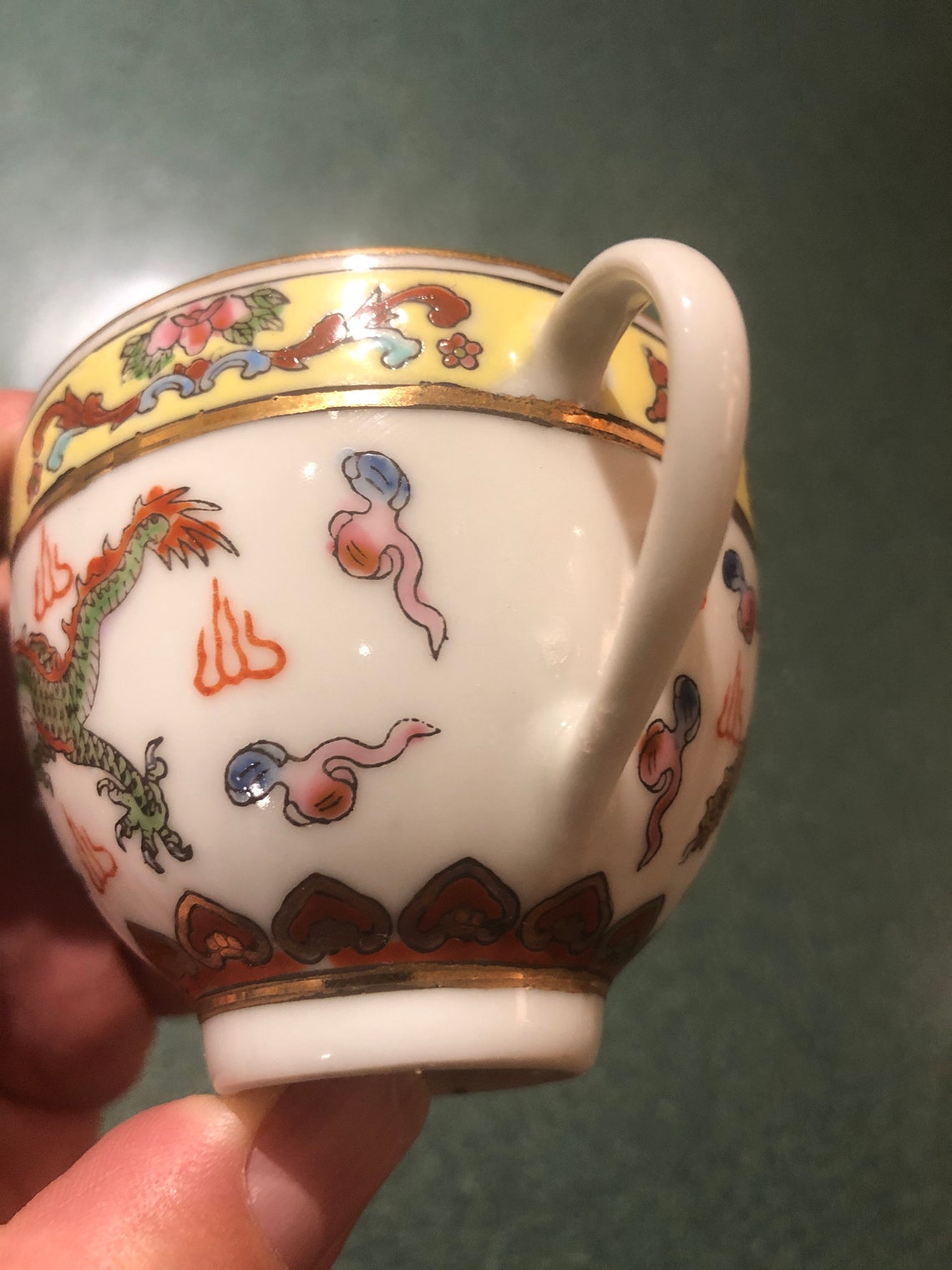 Vintage Chinese Dragon and Phoenix Tea Cups & Tray Set of 5 - Etsy