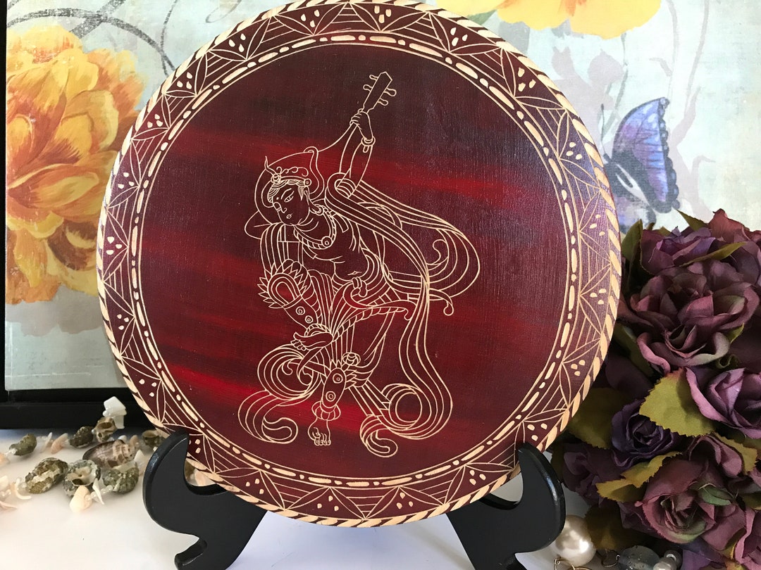 Chinese Wood Tray, Wall Plate, Chinese Figurine, Hand Carved, Mahogany ...