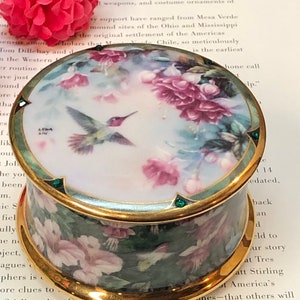 Vintage Lena Liu Ceramic Music Box, Flower Bird Decor - Etsy