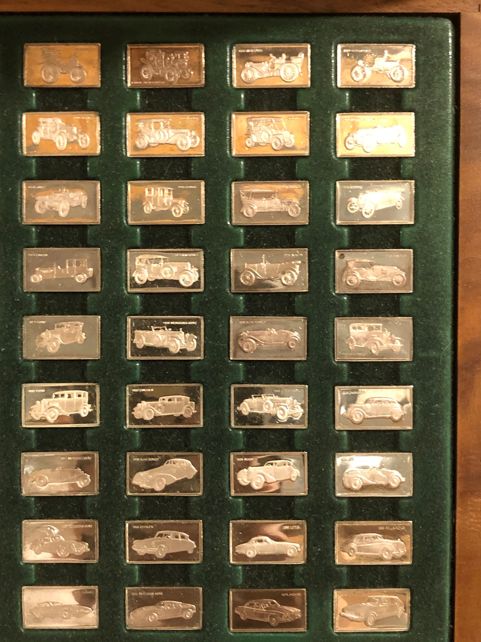 Franklin Mint Centennial Car Mini Ingot Collection, 100 925 Silver Car ...