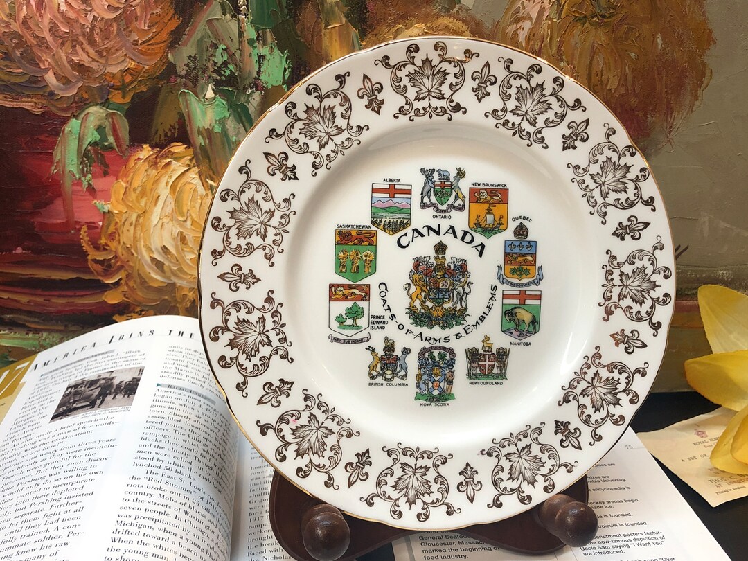 Vintage Paragon Plate, Bone China Plate, Canada Provinces Plate ...