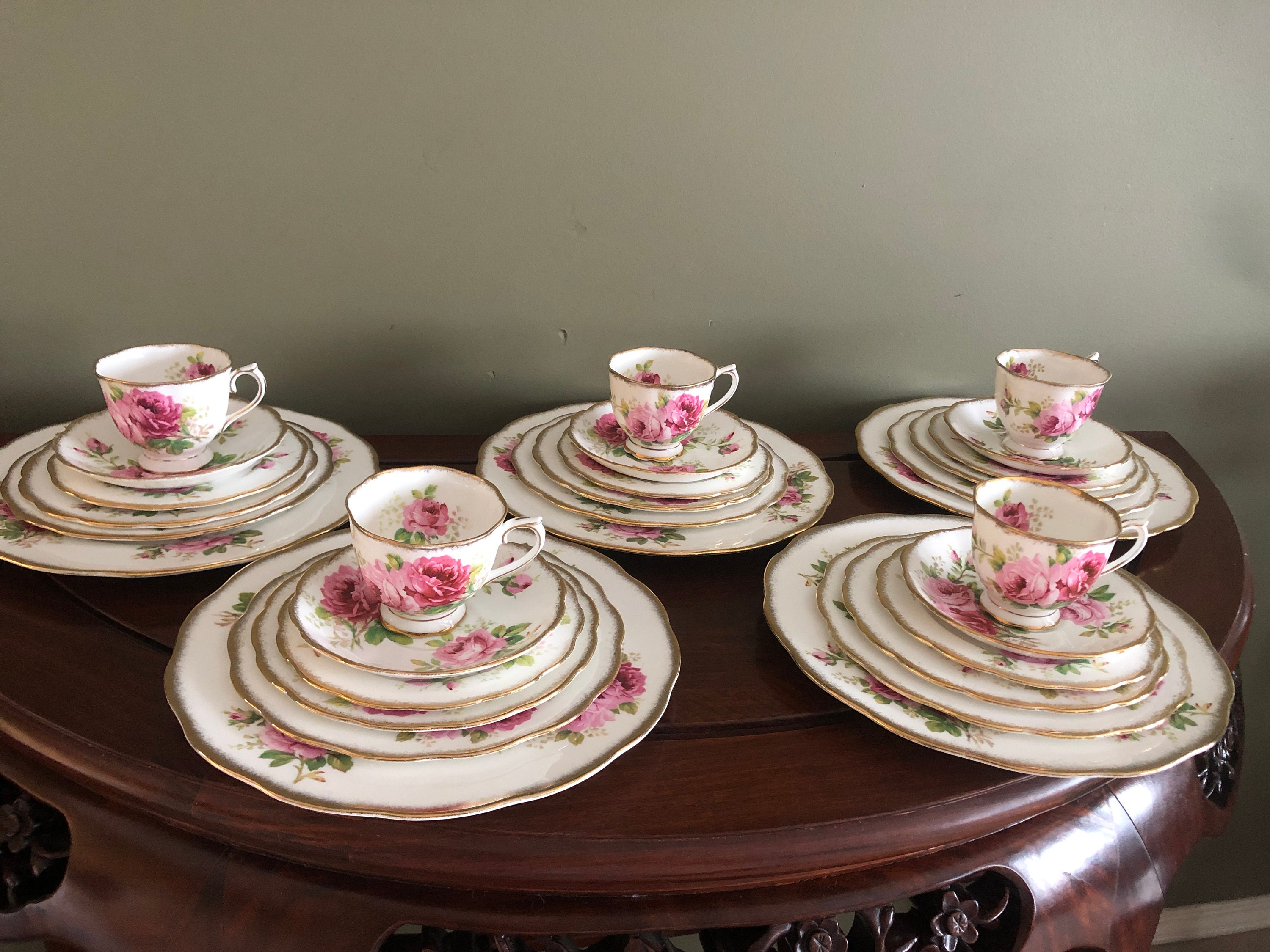 Vintage Royal Albert Tea Set Dinner Set American Beauty Bone - Etsy Canada