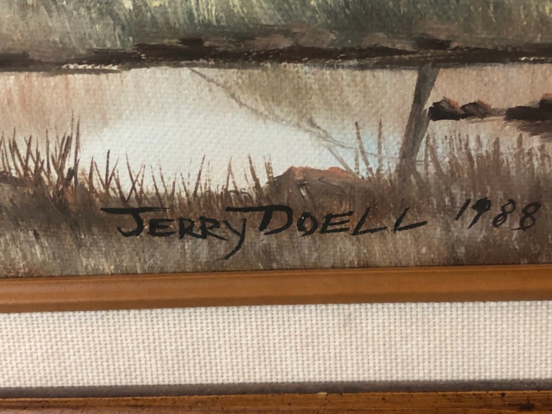 Vintage Farm Scenery Oil Painting, Jerry Doell, Signed 1988, Framed ...