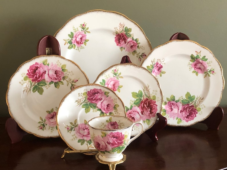 Vintage Royal Albert Tea Set Dinner Set American Beauty Bone - Etsy Canada