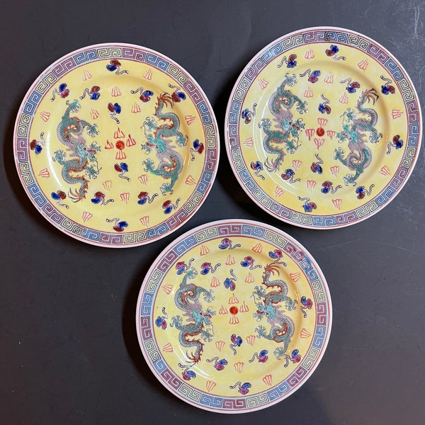 Antique Yellow Chinese Plates - Etsy