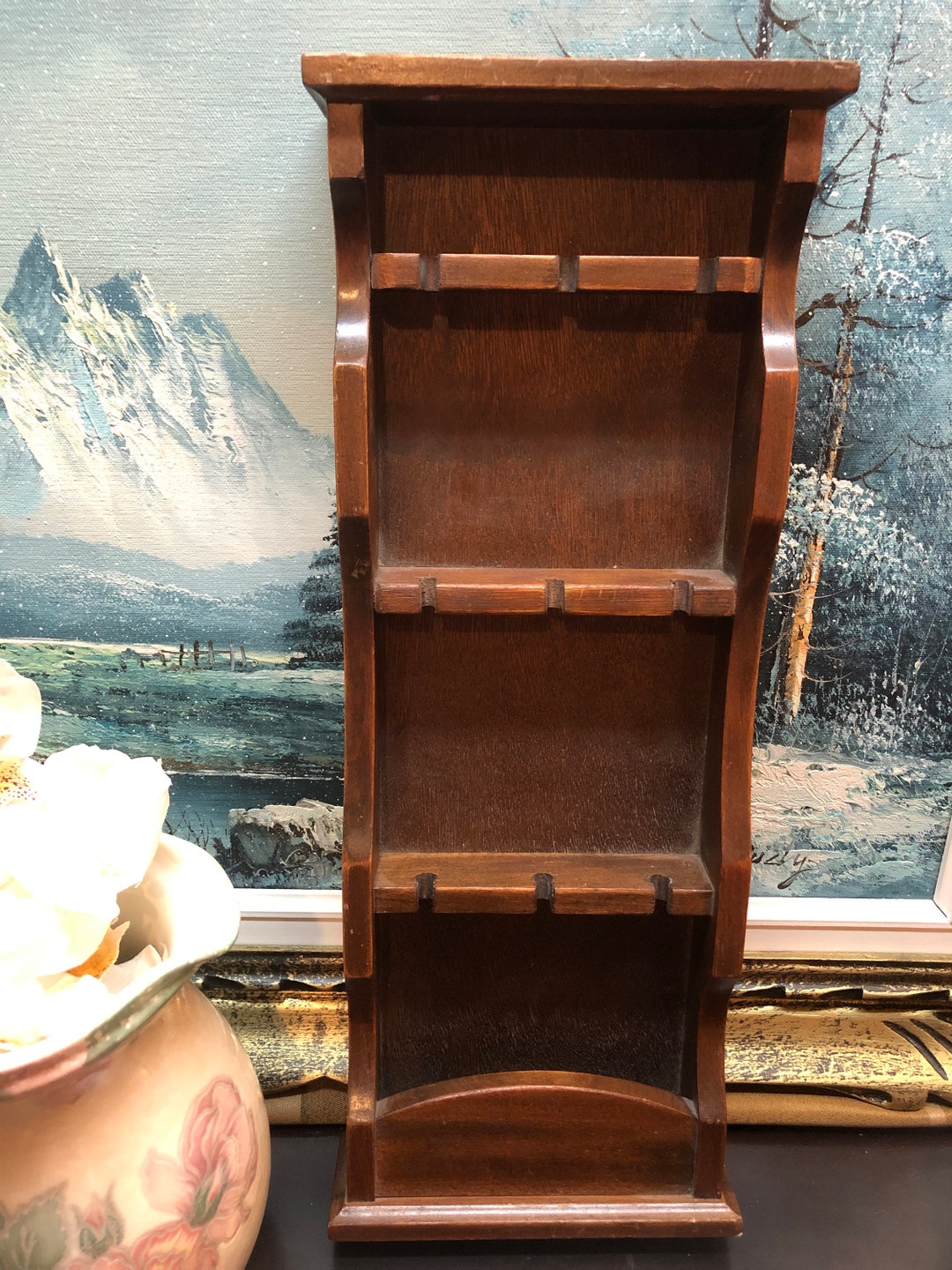 Vintage Wooden Spoon Rack, Spoon Display Case, Spoon Holder, Wood ...