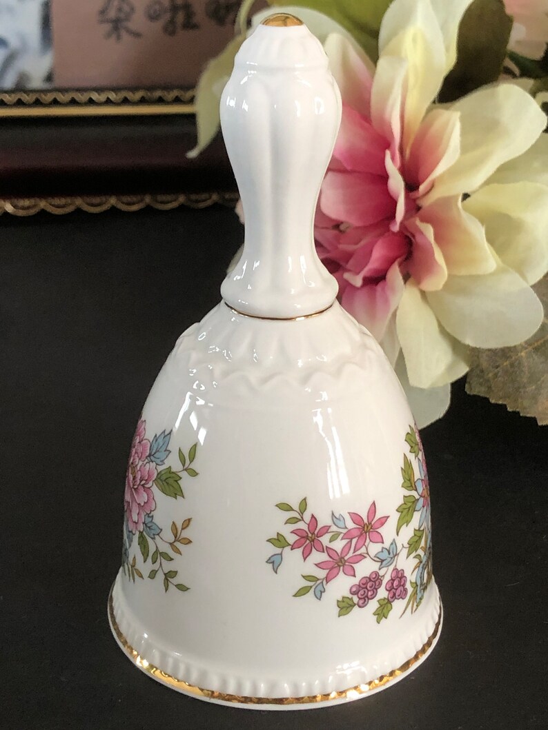 Vintage Paragon Fine Bone China Bell, Pink Floral, Made in England - Etsy