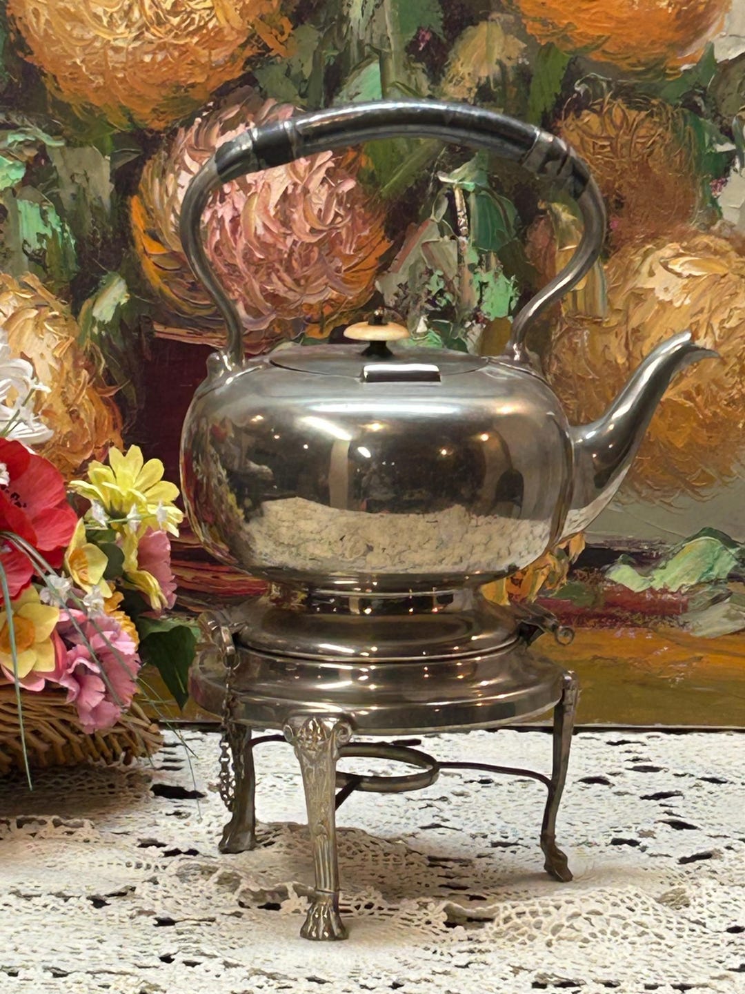 Antique Silver Kettle, Sterling Mark Kettle, Silver Tea Pot, 19th ...