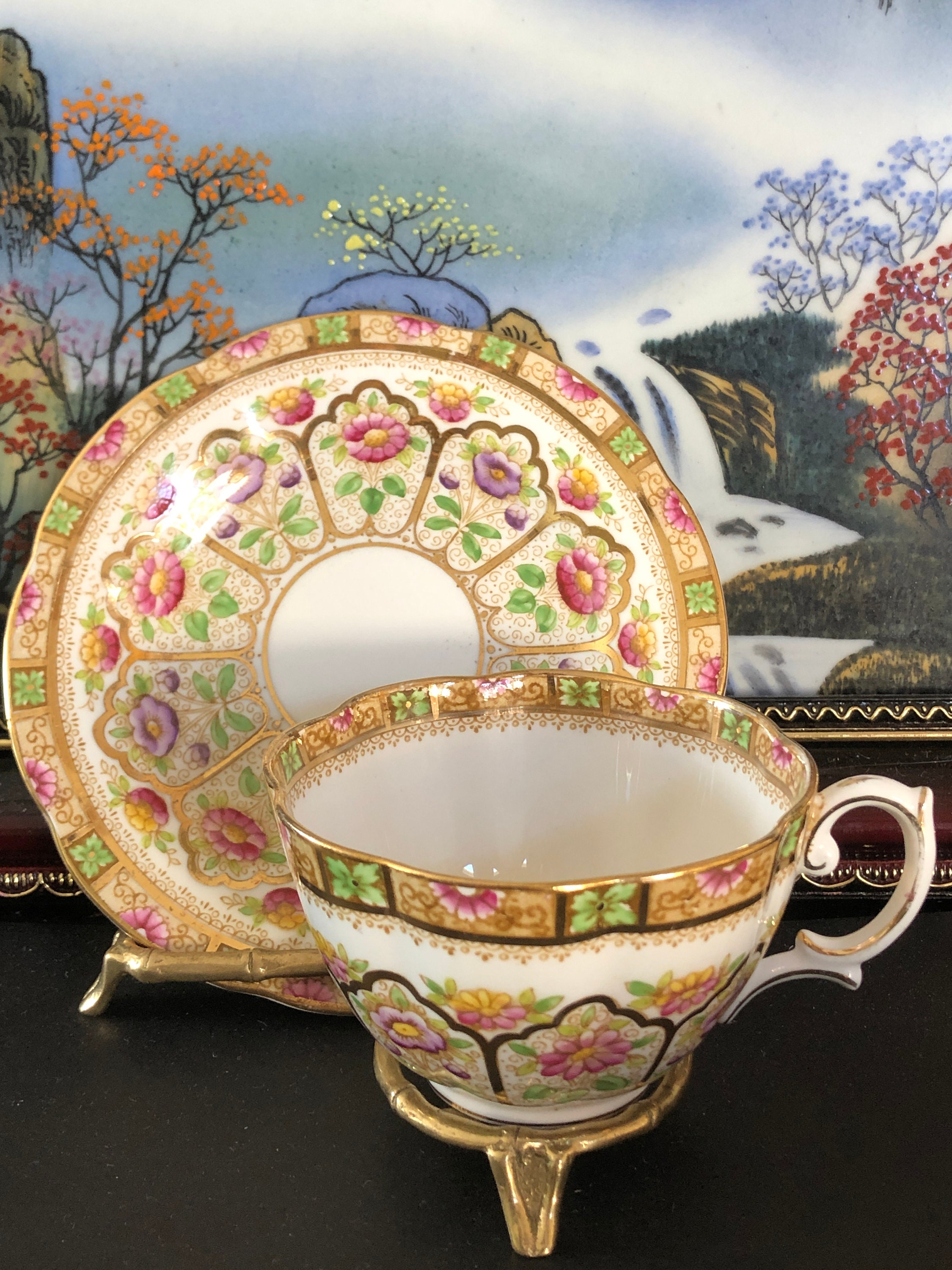 Vintage Royal Albert Tea Set Crown China Court Pattern Hand - Etsy
