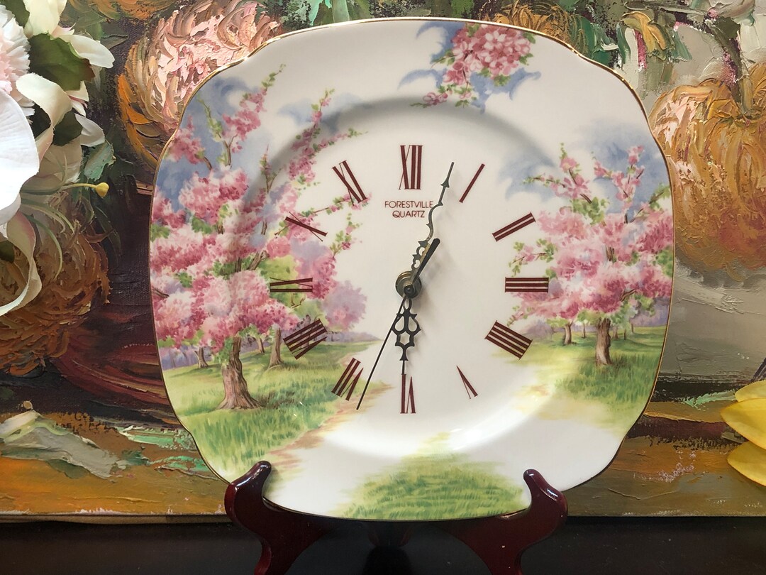 Vintage Royal Albert Clock, Blossom Time, Bone China England Wall Clock ...