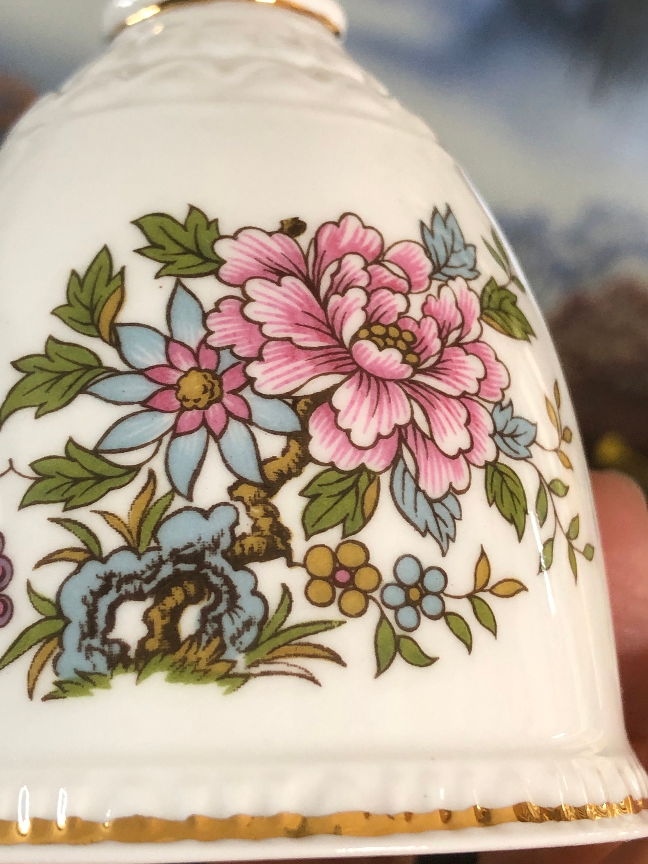 Vintage Paragon Fine Bone China Bell, Pink Floral, Made in England - Etsy