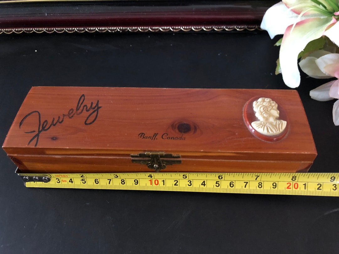 Vintage Wooden Jewelry Box, Cameo Decor, Treasure Box - Etsy
