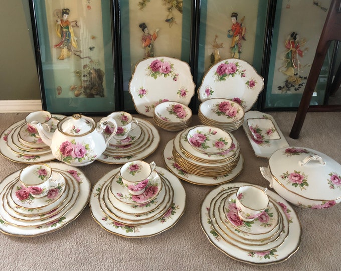 Vintage Royal Albert Tea Set Dinner Set American Beauty Bone - Etsy