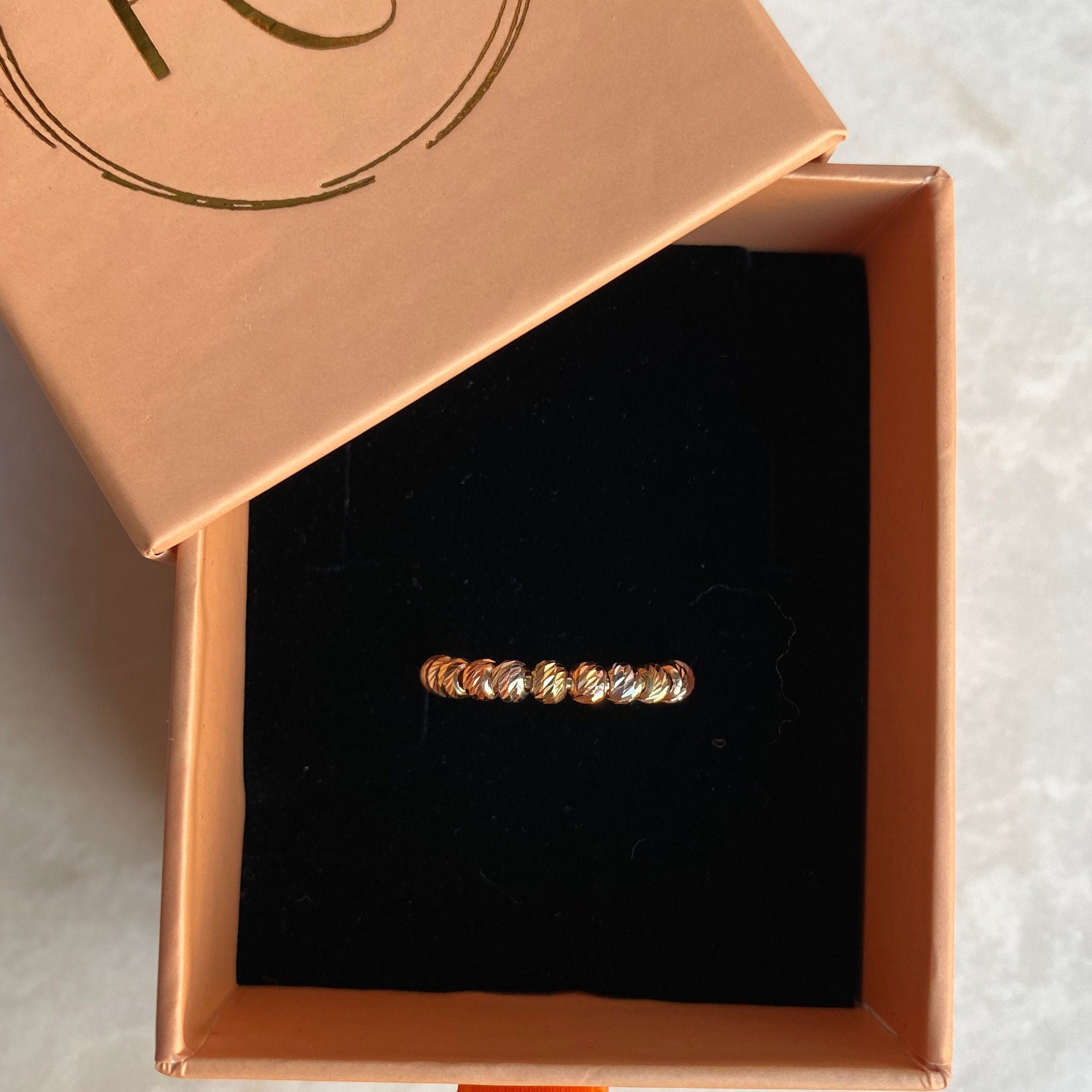 Beaded Gold Ring 14K Solid Gold Bead Ring 3 Color Gold Ring - Etsy