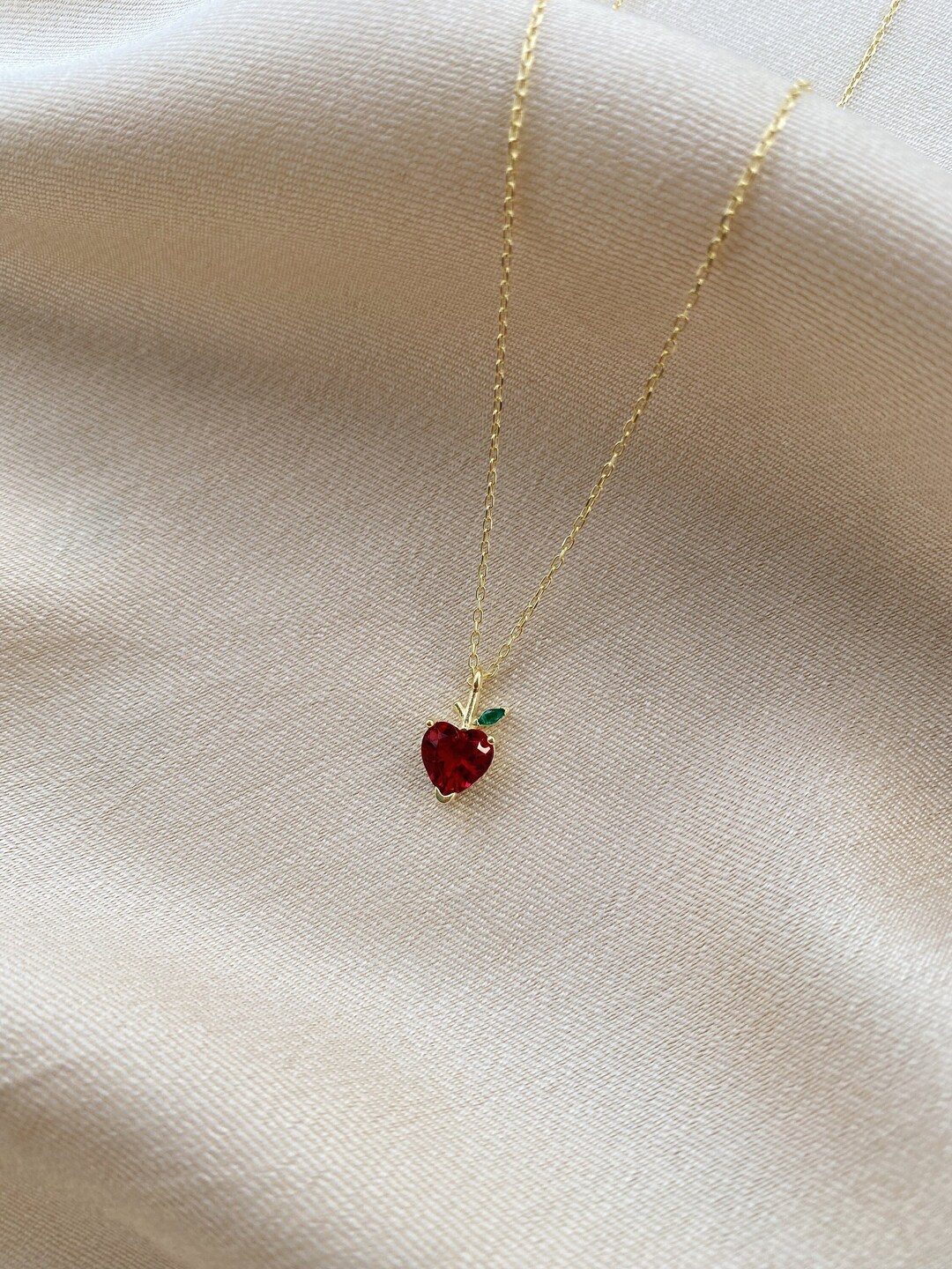 Apple Necklace, Fruit Necklace - Etsy