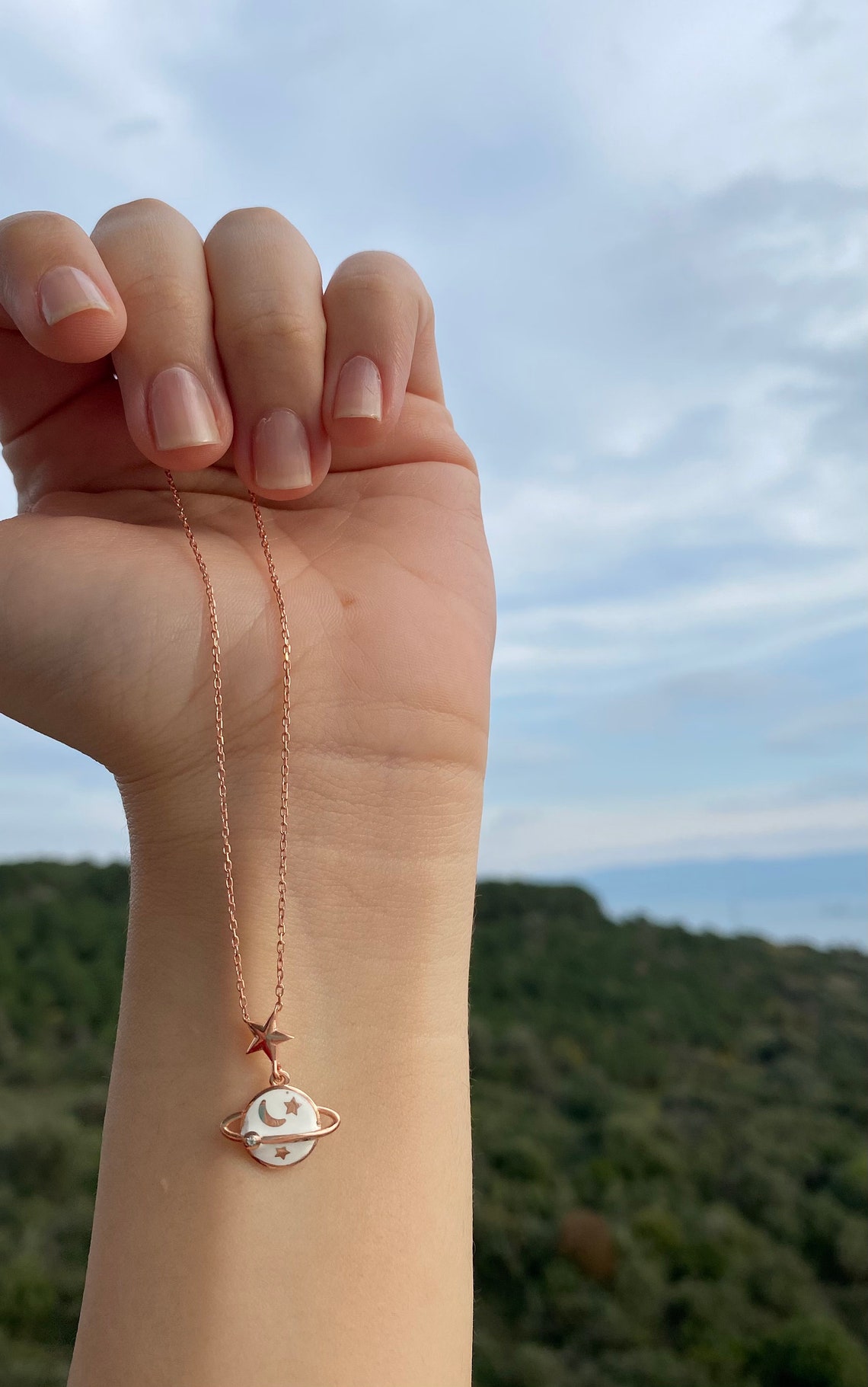 Collier Saturne Collier Argent Collier Planète Collier - Etsy France