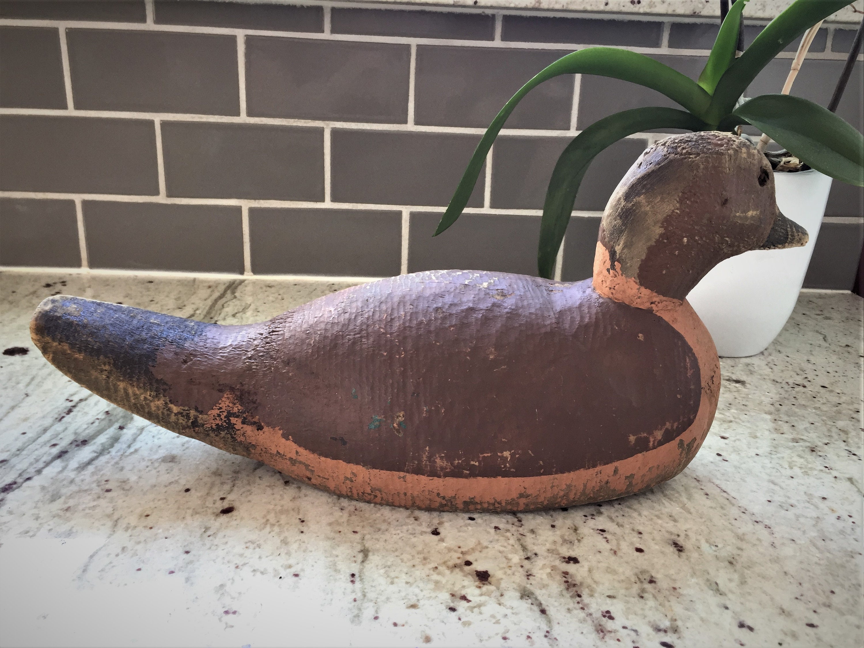 Antique Hand Carved Wooden Working Duck Decoy/man Cave, Den, Cabin or ...